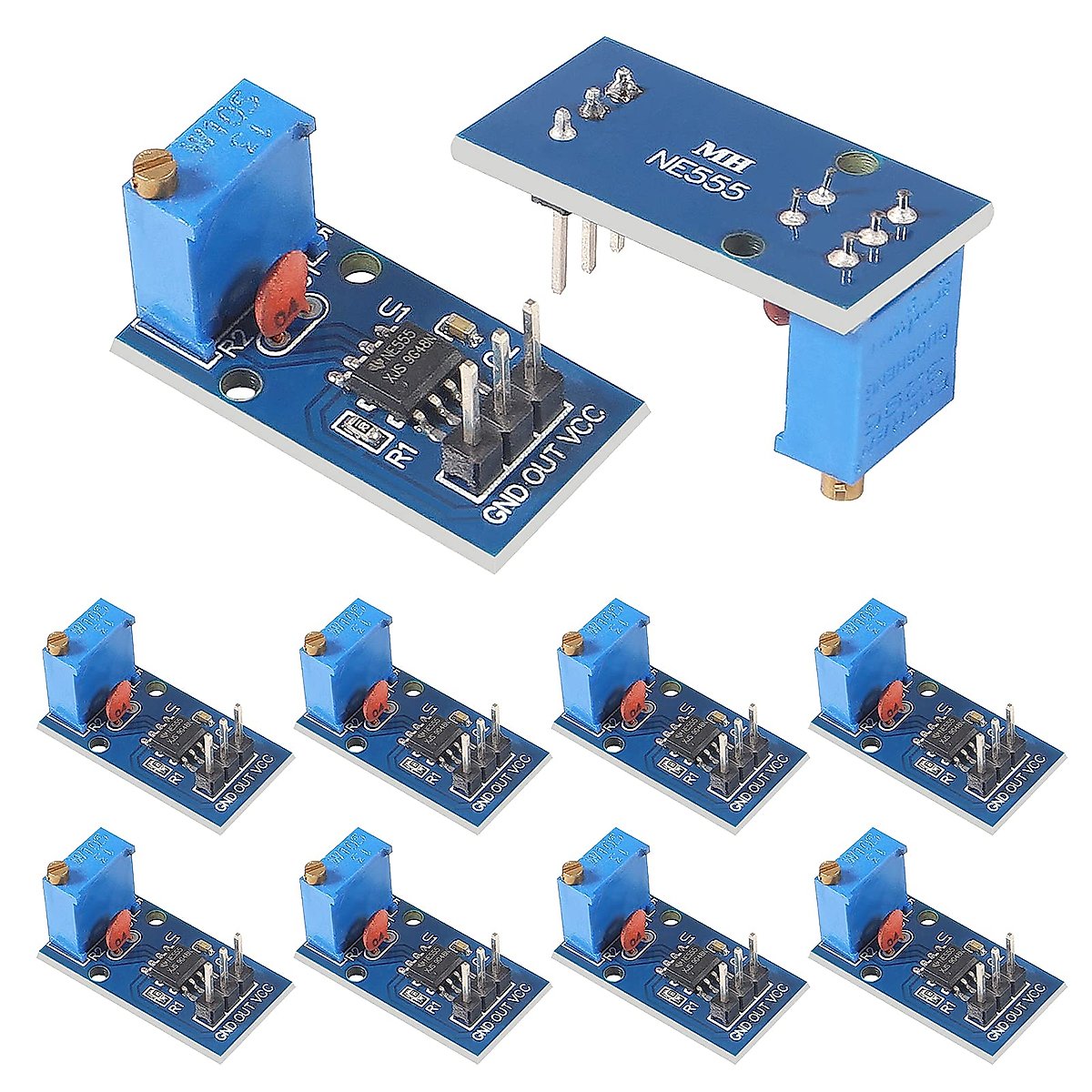 UMLIFE 10pcs NE555 Adjustable Resistance Frequency Single Channel Output for Arduino Smart Car