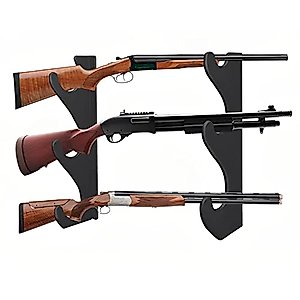 WIPHANY Gun Metal Rack Storage Shotgun Hooks Shotgun Hangers Any Shotguns Archery Bow with Soft Padding and Heavy Duty Steel Black (Updated Gun Rack)