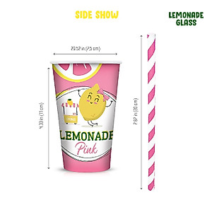 Lemonade Stand Supplies, Lemonade Stand Kit, Includes 3.5L Drink Dispenser, Lemonade Cups, Paper Straws, Garland, Latex Balloons, Board, Lemonade Banner (stand NOT included)