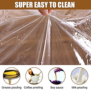 TWUTGAYW 40-44 in Duty Vinyl Round Tablecloth, PVC Elastic Edged Table Cover, Plastic Clear Tablecloth Protector for Round Table Durable Reusable Transparent Wipeable Use in Outdoor/Indoor(Clear)