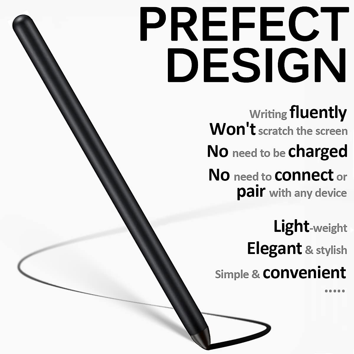 INGIDO Compatible for Samsung Galaxy Z Fold 5/4/3/2/Fold S Pen, High Sensitive & Precision Capacitive Tip Touch Screen Luxury S Pen Stylus for Galaxy Z Fold 5/4/ 3/2/Fold（Black）