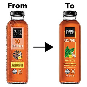 Pure Leaf, Organic Iced Tea, Sicilian Lemon & Honeysuckle, 14oz Bottles (Pack of 8) (Packaging May Vary)