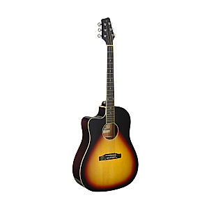 Stagg 6 String Acoustic-Electric Guitar, Left, Sunburst (SA35 DSCE-VS LH)