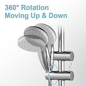 OFFO Shower Head Holder for Slide Bar Adjustable 0.71-1.00 in(18-25mm) O.D, Adjustable Holder for Slide Bar Slider Clamp Bathroom Replacement, 360 Degree Rotation Sprayer Holder, Chrome Plated