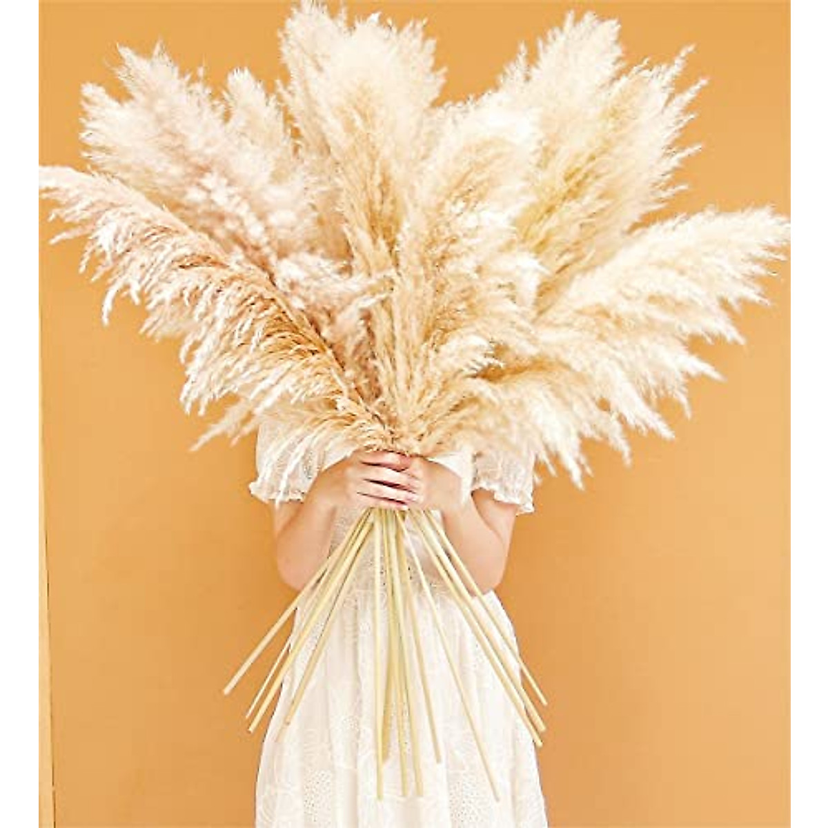 Bannifll 40" inch 10 Stems Natural Pampas Grass Decor Tall, pompas Grass, Tall Pampas Grass for Wedding, Party, Farmhouse, Boho Home Decor