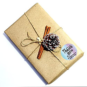 PMCDS2G 500pcs Thank You Stickers Holographic Four Patterns Water-Proof 1.5" in 1 Roll for Gift Décor Thank You Cards Small Business Handmade Crafts