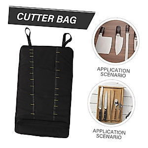 Chef Knife Roll Bag for Chefs, 22 Slots Portable Chef Knife Case Storage Roll Bag with Carry Handle (Black)