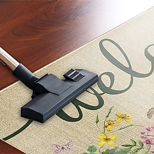 Ghroiep Welcome Floral Decor Doormat, Home Spring Summer Flower Front Door Mats, Indoor Outdoor Non Slip Reusable Entrance Rug 17"x30"