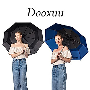 dooxuu Windproof Umbrella, Travel Umbrella Folding Umbrella for Men and Women - Best For Traveling, Camping, Hiking, Backpacking and Other Outdoor Activities