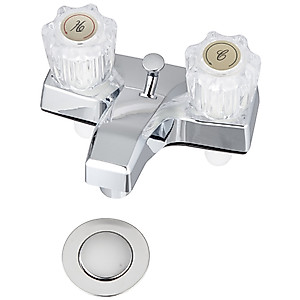 EZ-FLO Non-Metallic Two-Handle Lavatory Faucet, Bathroom Sink Faucet with Washerless Cartridge, Chrome Finish, 10256N