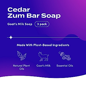 Zum Bar Goat's Milk Soap - Cedar - 3 oz (3 Pack)