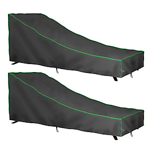 F&J Outdoors Waterproof Patio Chaise Lounge Covers 79Lx30Wx30H inches Heavy Duty UV Resistant Eco-friendly Fabric Outdoor Lounge Chair Covers, 2 Pack,Grey