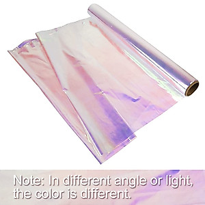 34 x 590 Inch Iridescent Cellophane Wrap Paper Roll, Food Grade Transparent Cellophane Roll Plastic Wrap for Flower, Gifts, Baskets, Arts & Crafts, Treats Wrapping