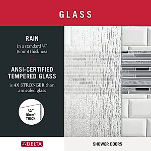 Delta Shower Doors SD3957028 Classic Semi-Frameless Contemporary Sliding Shower 60"x71", Bronze Track