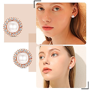 Kakonia 10 Pairs Clip On Earrings for Women Clip On Hoop Earrings Butterfly Flower Heart CZ Pearl Clip Stud Earrings Clip On Earrings Set Non Pierced Earrings