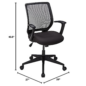 Lorell Executive Mid-Back Work Chair 2.6" Height X 62.5" Width X 26.8" Length Black