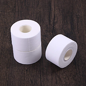 LIOOBO First Aid Sticker 2 Roll Athletic Tape Climbers Breathable Water Resistant Muscle Support Cotton Injury Tape White Gaffers Tape