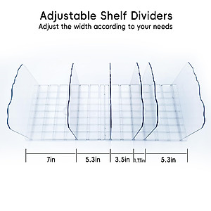 Maelphoo Adjustable Shelf Divider for Closet,Closet Organizers and Storage,Clear Purse Organizer for Closet,Handbag Organizers for Closets,Bookshelf Separator Divider