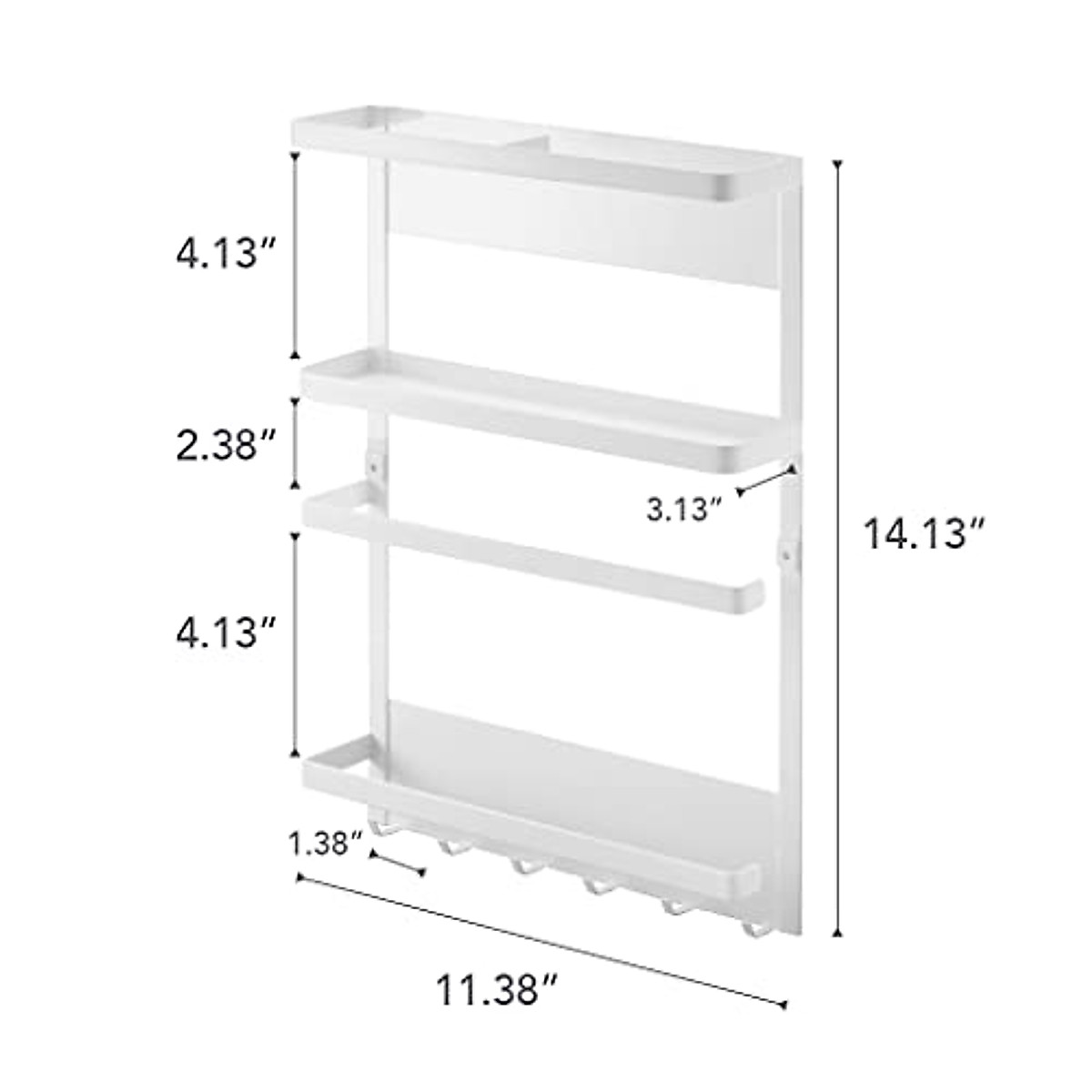 YAMAZAKI home 2560 Kitchen Rack-Magnetic Storage Holder & Organizer, One Size, White