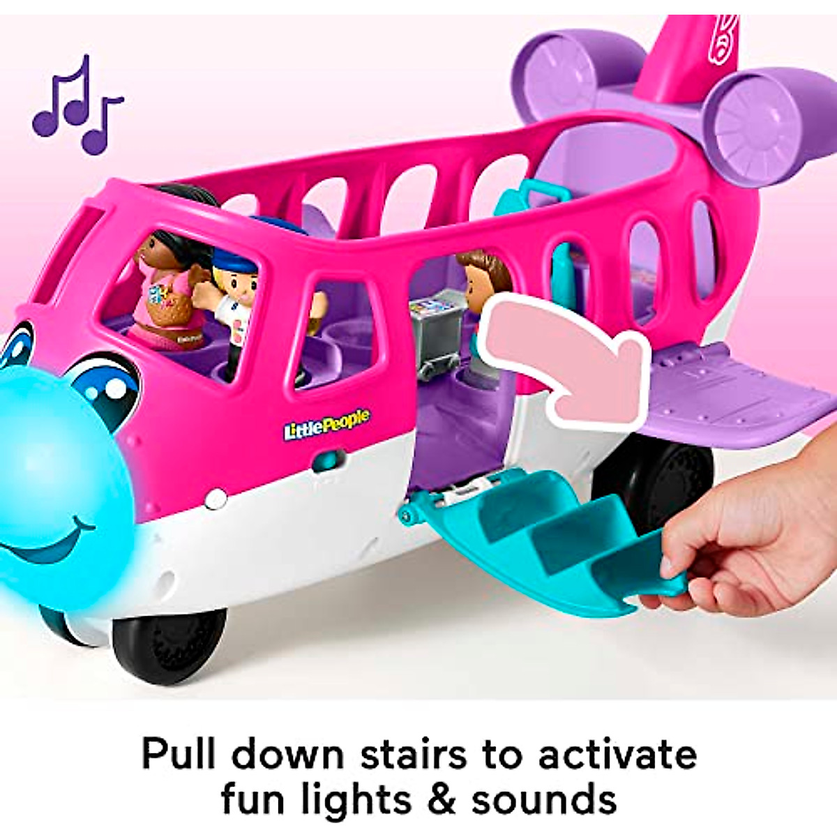 Fisher-Price Little People Barbie Toddler Toy Little Dream Plane with Lights Music & Figures for Pretend Play Ages 18+ Months