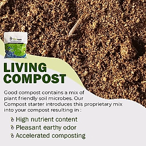 Fishnure 4 pounds Natural Living Compost Starter, Enhancer and Accelerator - 1 Bag for 1000lb (1m3) of Compost with Proprietary Blend for Effective, Odor Free and Natural Compost