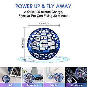 ATHLERIA Pro Hover Ball with Wand for Kids Boys Girls Gifts Ideas - Hand Controlled Mini Drones Helicopter with RGB Lights Interactive Toys Indoor Outdoor,Flying Ball Toys for Boys 678910+