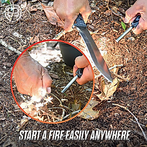 D2 Damascus Steel Survival Knife Gift Set and Large D2 Damascus Steel Hunting Knife Bundle