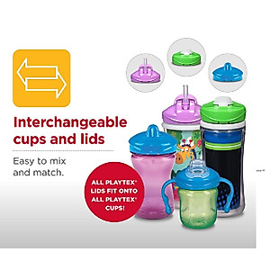 Playtex Baby Sipsters Stage 3 PAW Patrol Spout Cups, Spill-Proof, Leak-Proof, Break-Proof - Pink & Purple, 9 Oz, 2 Count