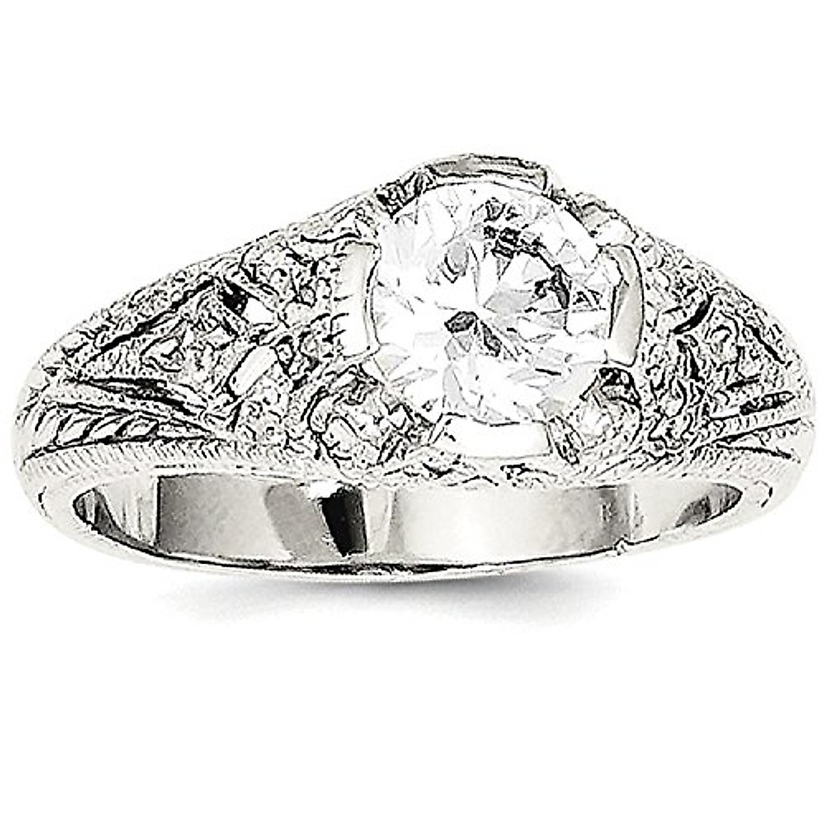 IceCarats 925 Sterling Silver Cubic Zirconia CZ Vintage Engagement Ring Size 8