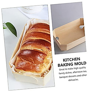 Cabilock 10pcs Wooden Toast Box Cake Mold Toaster Oven Pan Disposable Baking Pan Rectangular Bread Pan Food Storage Box Loaf Tin Cake Baking Pan Non-stick Toast Plates Cake Baking Tray Tray