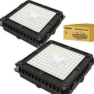 Litezone LED Canopy Light 65W 2Packs 8450Lumens,Square 9.1"X9.1" Canopy LED Light,5000K Daylight LED Canopy Lights Outdoor Ideal for Garage,Carport,Gas Station,Entrance,Shop UL Listed 2024 New