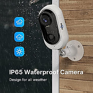 Hiseeu Security Camera Battery, 2K Wireless Security Camera Outdoor Indoor for Home Surveillance, Color Night Vision, Siren, 2-Way Audio, AI Motion Detection, CloudEdge App