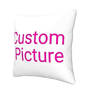 Custom Pillow, Photo Pillows - Design Throw Pillow with Photo Text, Custom Pet Pillow, Personalized Memorial Gift for Birthday, Wedding Keepsake, Home Office Decoration 12''X12'', Black
