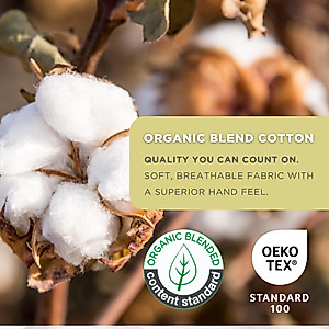 Farm to Home Organic Cotton Mattress Protector King Size - 2" Gusset Pillowtop Mattress Pad Cover Down Alternative Filled with 16 Inch Elastic Deep Pocket Mattress Topper – White