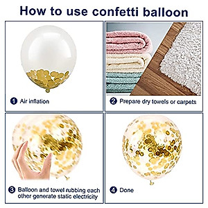 Navy Blue Gold Balloons Garland Arch Kit - 120 Pcs Navy Blue and Metallic Gold Confetti White Latex Balloons for Party Wedding Birthday Special Events Party Graduation Decoration