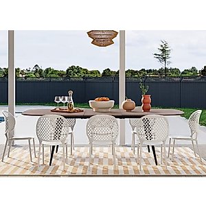 EASYTOUR Extendable Dining Table, 8-Person Mid Century Kitchen Table, Wooden Oval Extension Dinner Table with Sturdy Metal Frame, Space Saving, Easy Assembly, 90”x41”x29.3” (Brown)