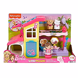 Fisher-Price Little People Barbie Toddler Playset Play and Care Pet Spa with Music Sounds & 4 Pieces for Ages 18+ Months