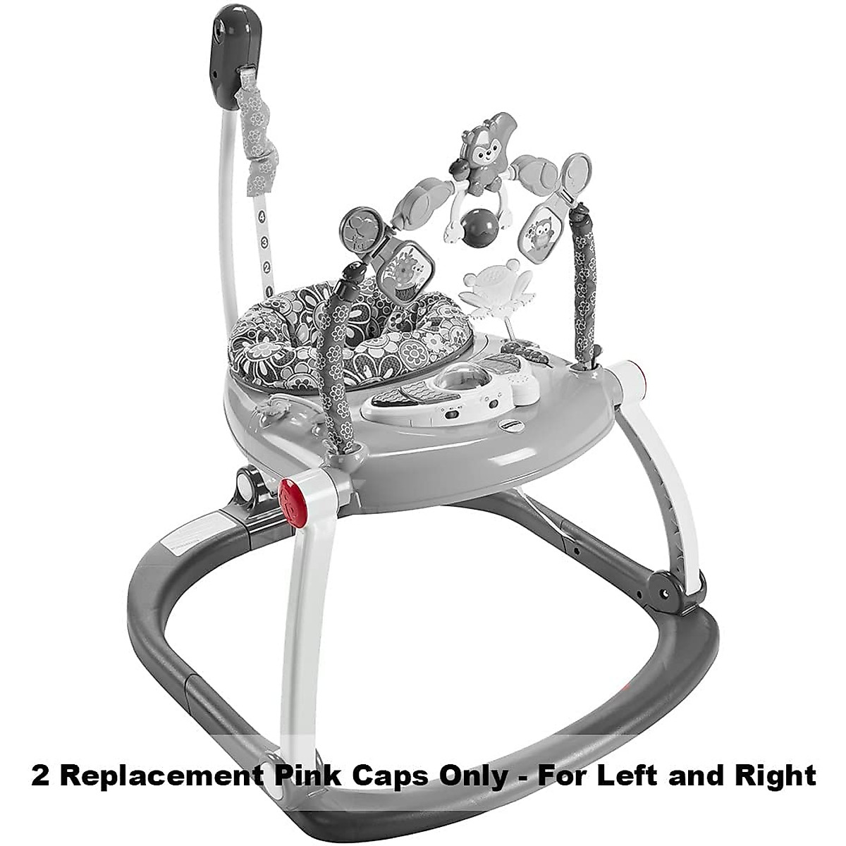 Replacement Parts for Fisher-Price Floral Confetti Space-Saver Jumperoo - DKT02~2 Pink Replacement Caps ~ Left and Right