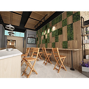 INTERBUILD REAL WOOD Acacia Hardwood Foldable Sofia Bar Height Chair with Foot Rest, 26" Tall, 2 Piece Set - Golden Teak