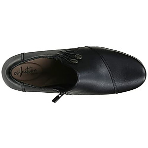 Clarks Women's Emslie Warren Slip-on Loafer,Black Leather,6.5 M US