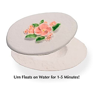 Biodegradable Urn for Human Ashes, Water Burial Urn, Urn Floats in Water, Urn for Cremation, Ocean Water Scattering Urn for Ashes, Floating Urn, Earth Memorials (Keepsake Elite® Pink Flower Y-01)