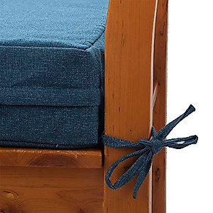 FUNHOME Water-Resistant Outdoor Bench/Settee Cushion Slip Cover,Patio Furniture Cushion Covers,Garden Long Chair Cover ONLY-42x18x3 INCH (Dark Blue)