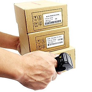 Bluetooth Ring 1D 2D QR Barcode Scanner,Wearable Wireless Finger Mini Bar Code Reader Scanner Compatible for Windows, Mac OS, Android 4.0+, iOS Support Scan QR PDF417 DataMatrix on Screen and Paper