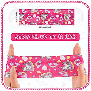 Juexica 12 Pieces Wide Headbands for Girls Cute Elastic Butterfly Unicorn Tie Dye Floral Hair Bands No Slip Soft Heart Stretch Headbands Princess Hair Accessories for Children Kids Sports Yoga