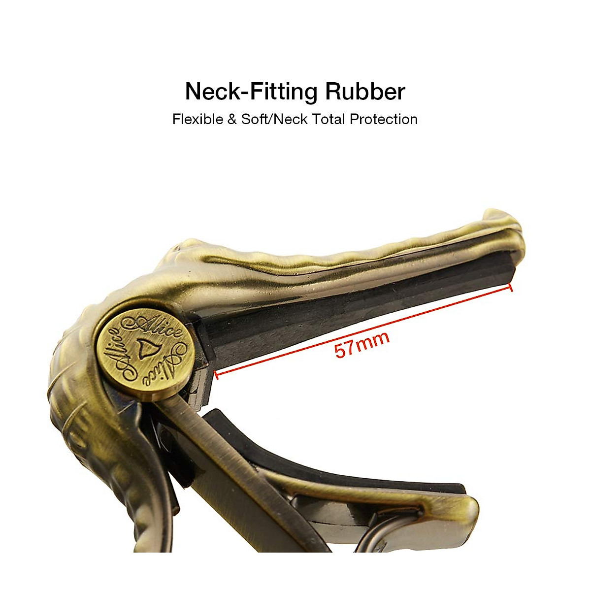 Alice A007G/BR Aluminum Alloy Bronze Alligator Shape Acoustic Guitar Capo