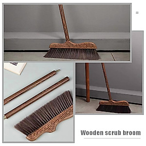 UNOMOR Handmade Soft Wood Broom - Long Handle Broom for Dust Removal, Kitchen Cleaning Sidewalk, Patio, Courtyard, Bathtub, and Floor Brush