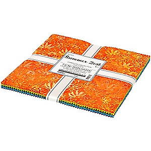 Lunn Studios Artisan Batiks Summer Zest Ten Square 42 10-inch Squares Robert Kaufman TEN-1070-42