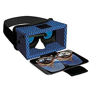 Smart Theater Virtual Reality Deluxe Cardboard Headset - Blue + 100's Free Apps