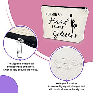 Sazuwu Cheerleader Gift for Teen Girls Makeup Bag Cheerleader Gift for Women Cosmetic Bag Cheer Team Gift Ideas Thank You Gift for Cheerleader Birthday Christmas Thanksgiving Gift Travel Bag