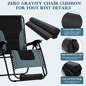 Zero Gravity Chair Cushion for Foot Rest, COITEK Long 15.9in Chair Footrest Cushion for Universal Folding Reclining Patio Chairs Outdoor Patio Lawn Camping Use